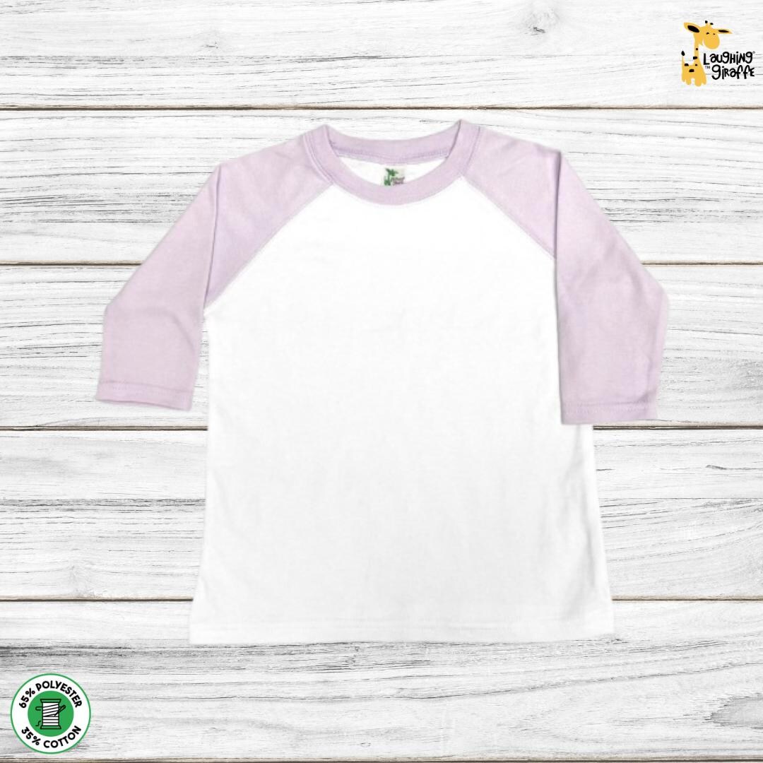 Toddler & Kids Blank Lilac Purple Raglan Baseball T-shirts Polyester ...