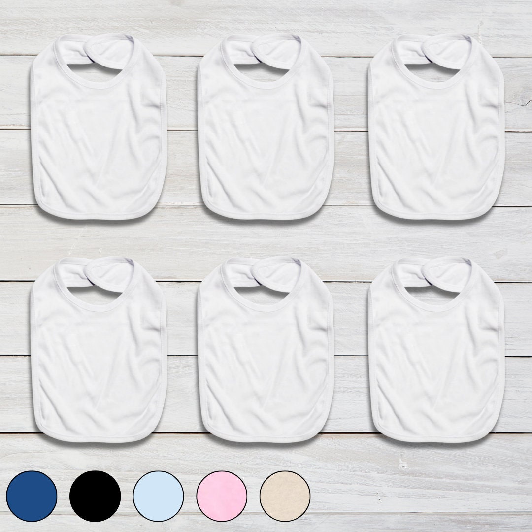 6-pack Baby Velcro Closure Bib 2-PLY Bibs 100% Cotton DIY Customize ...