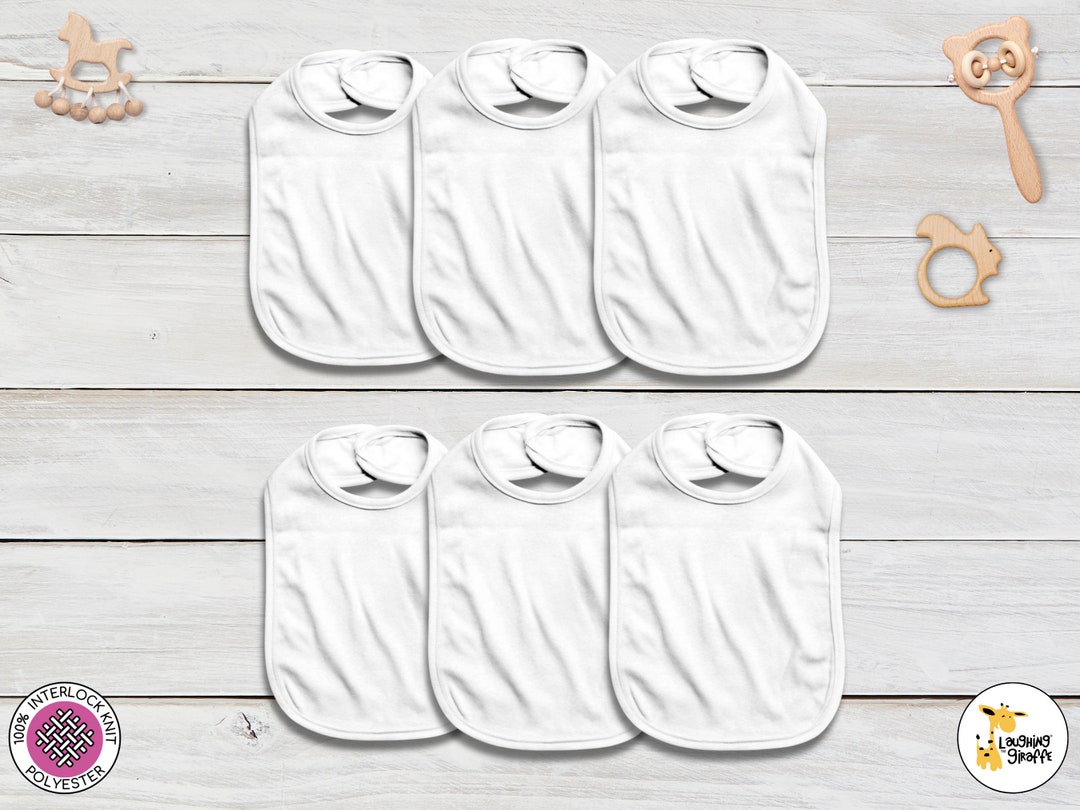 6-pack | Baby Blank Bib 1-PLY | Sublimation | Wholesale Bulk | 100% ...