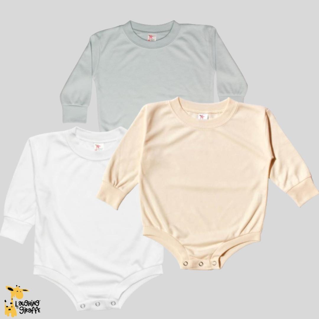 Laughing Giraffe® Blank Baby Bubble Romper - for Sublimation | 100% ...