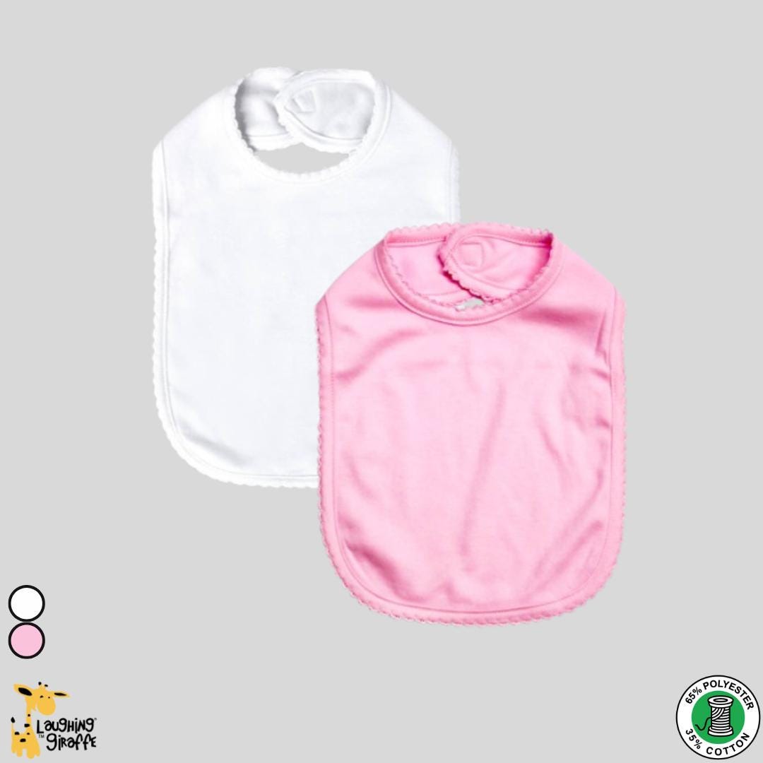 Baby Blank Bib With Scallop Trim – 2 Ply – Polyester Cotton Blend ...