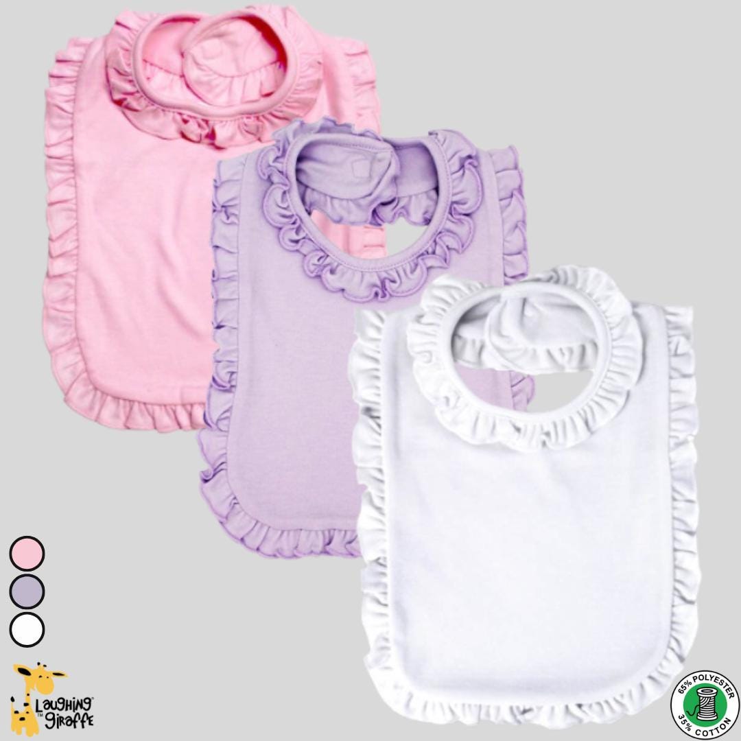 6-pack Ruffle Trim Baby Bibs: Wholesale Blank Bibs for Sublimation - Etsy