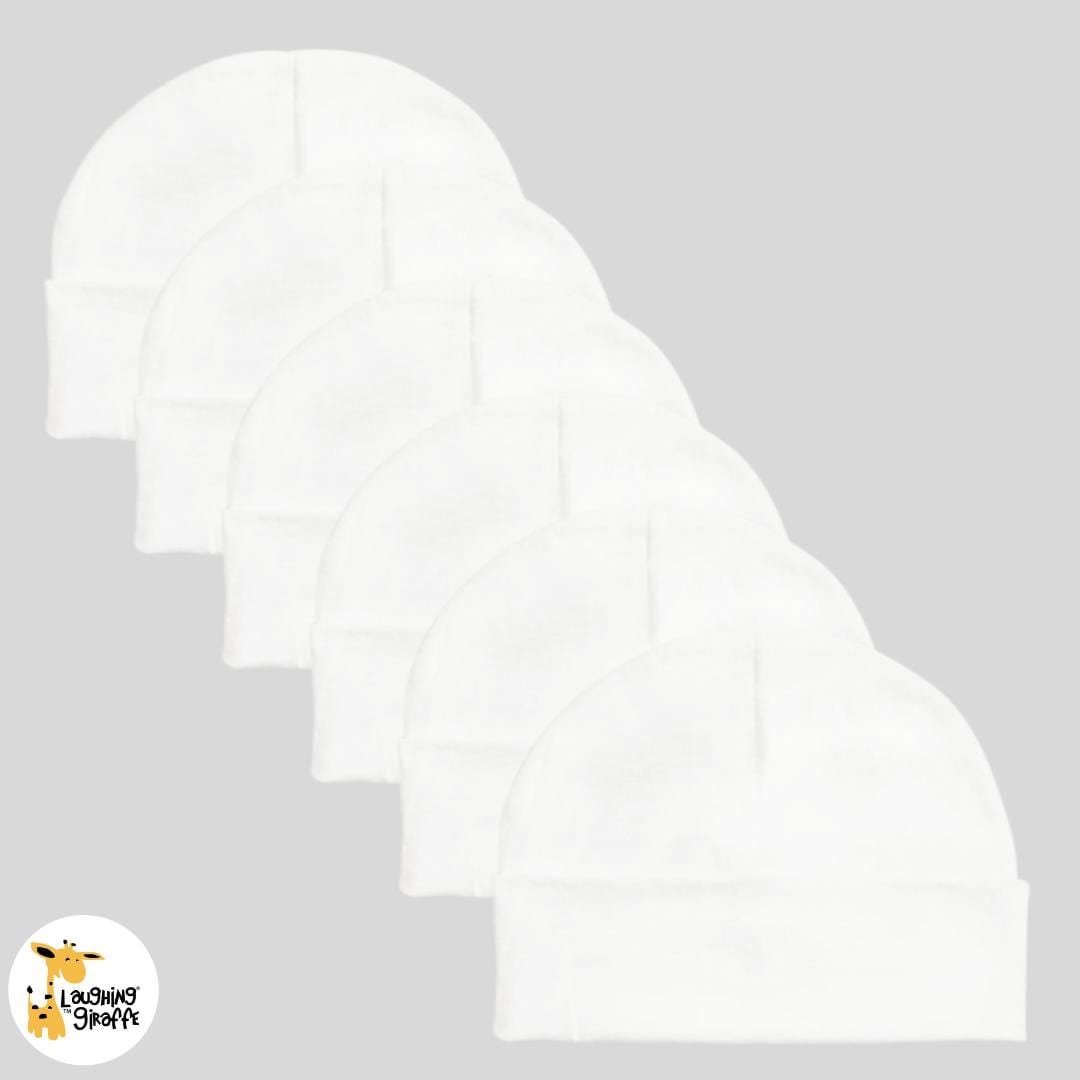 6-pack Wholesale Baby Blank Beanies Hats -WHITE - 100% Polyester ...