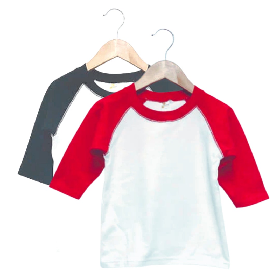 Toddler & Kids 3/4 Sleeves Baseball Raglan T-shirt 100% Polyester Feels ...