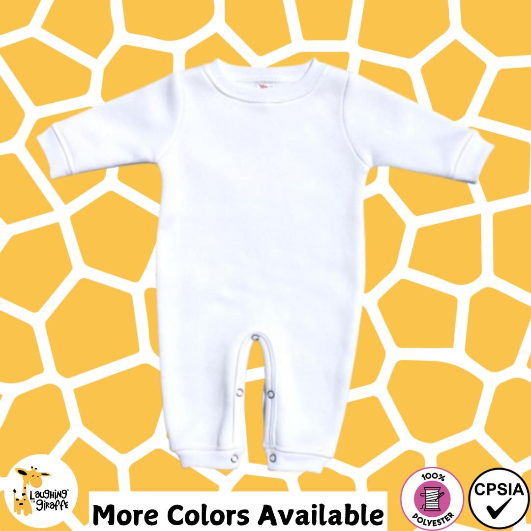 Baby Blank Sleep N' Play Romper - 100% Polyester Fleece- Personalize ...