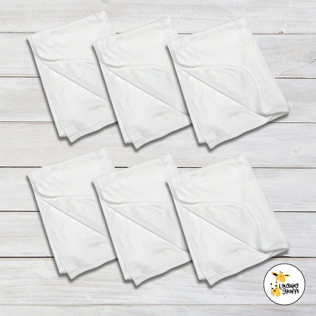 6-pack | Baby Blank Receiving Blankets - WHITE- 30 X 40 - 100% ...