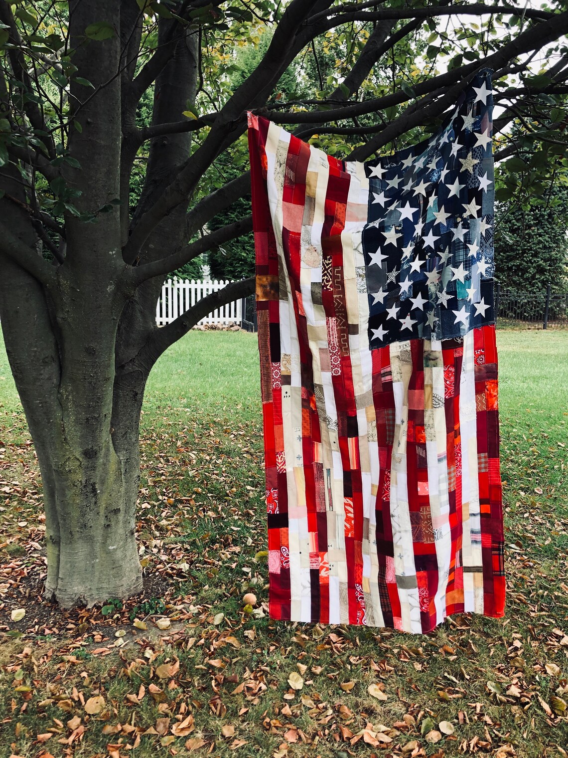 American Flag Tapestry, Deconstructed Wall-hanging, Handmade With 100% ...