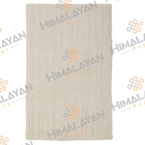 White Border Rectangle Jute Handmade Rug Customize in Any - Etsy