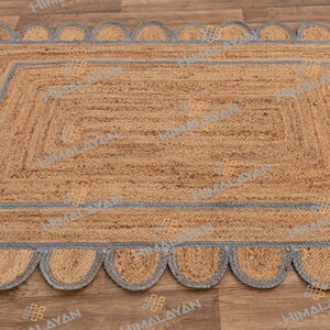 Grey Jute Scalloped Handmade Rug, Customize in Any Size and Shape..#gs ...
