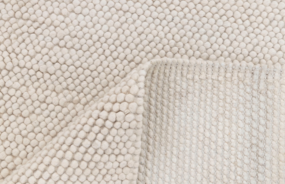 Ivory Chunky Felted Soft Wool Rug Modern Design Hand Woven Wool ...