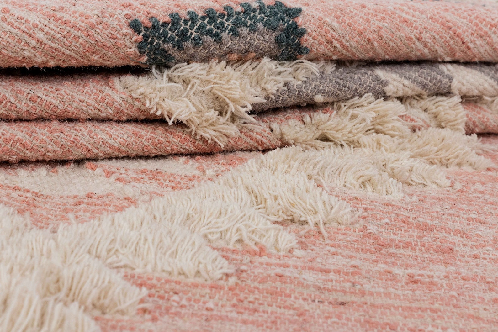 Soft Pink Moroccan Bohemian Hand Woven Wool Rug Boho Rugs | Etsy