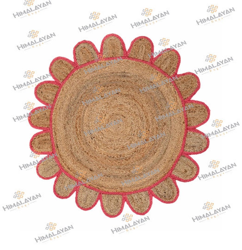 Scallop Round Jute Rug, Bohemian Rug, Natural Eco Friendly Rug Boho ...