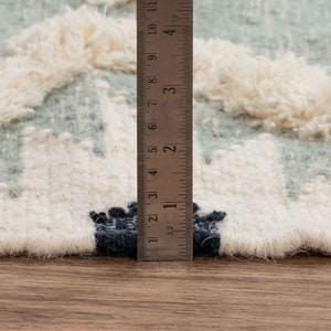 Sea Green Wool Moroccan Rug Hand Woven Bohemian Decor Inspired, Boho ...