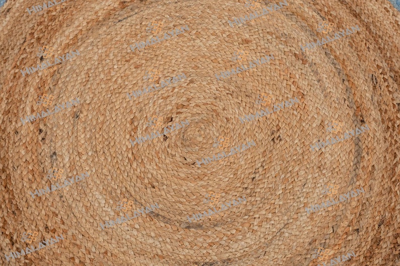 Round Jute Scallop Rug Classic Blue Customize in Any Size & | Etsy