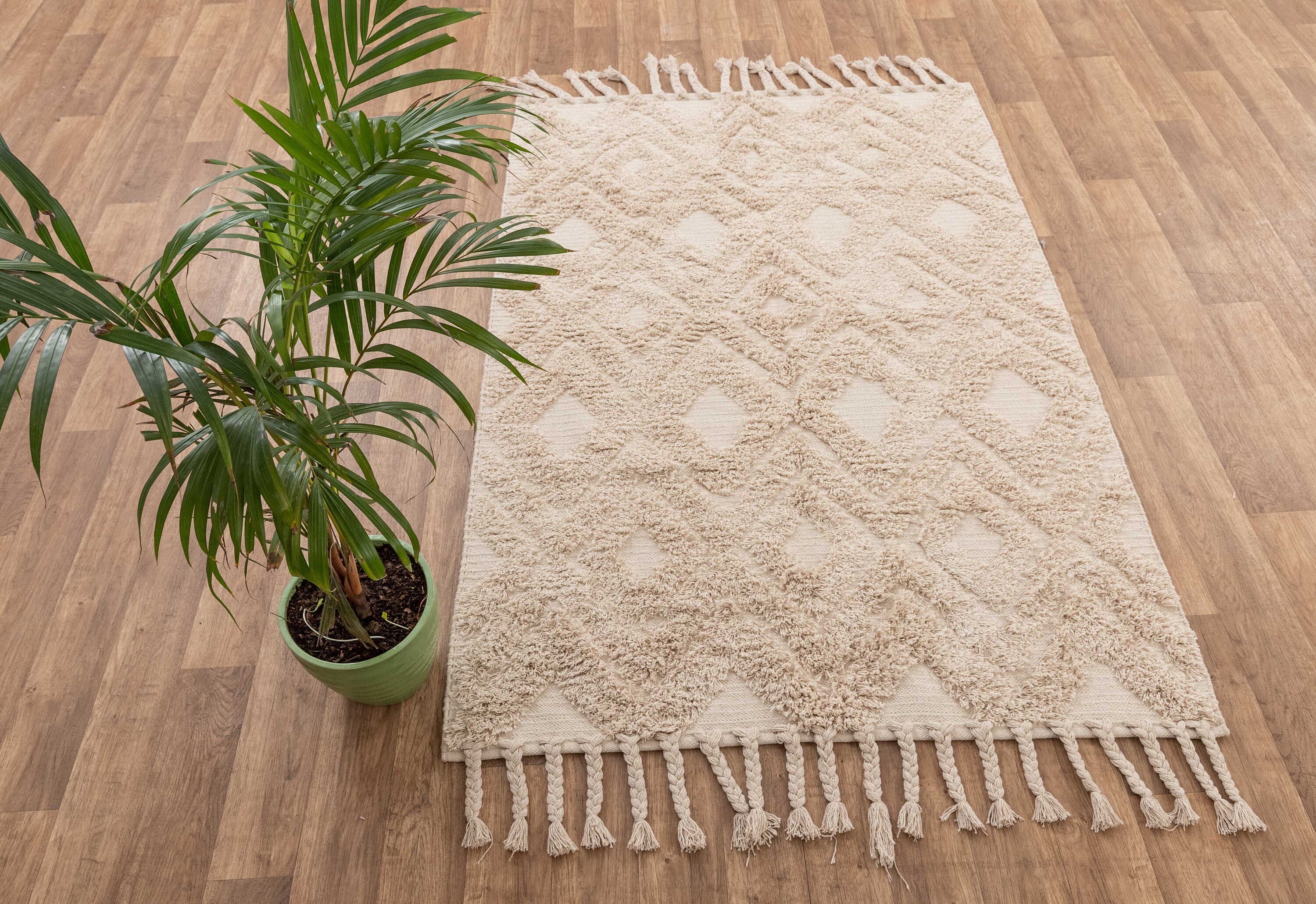 Moroccan Inspired Bohemian Handwoven Washable Cotton Rug, Boho Chic ...