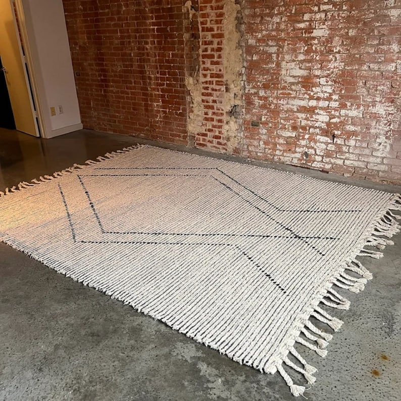 Bohemian Moroccan Decor Inspired Hand Woven Boho Cotton Rug - Etsy