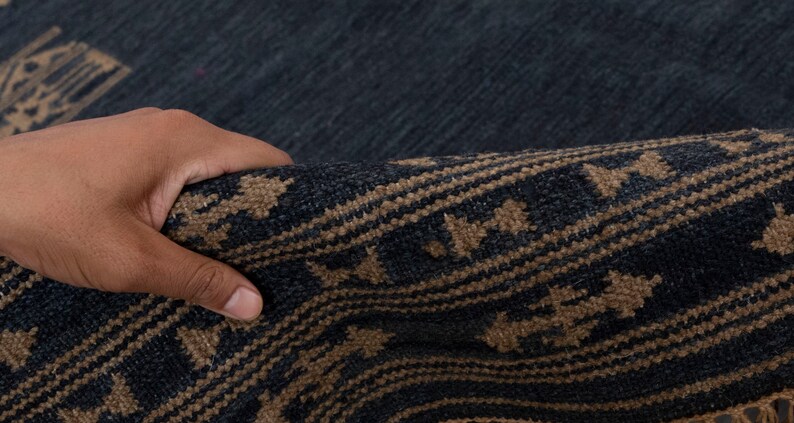 Blue Brown Gold Bohemian Boho Moroccan Rug Hand Woven Bohemian - Etsy