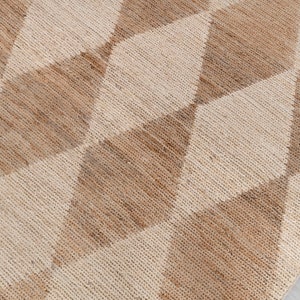 Natural Jute Gold Beige Diamond Design High Quality Hand Woven Boho ...