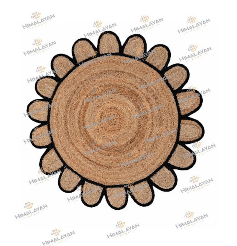 Scallop Round Jute Rug, Bohemian Rug, Natural Eco Friendly Rug Boho ...