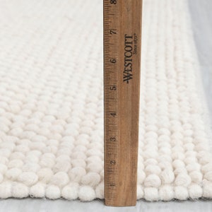 Ivory Chunky Felted Soft Wool Rug Modern Design Hand Woven Wool ...