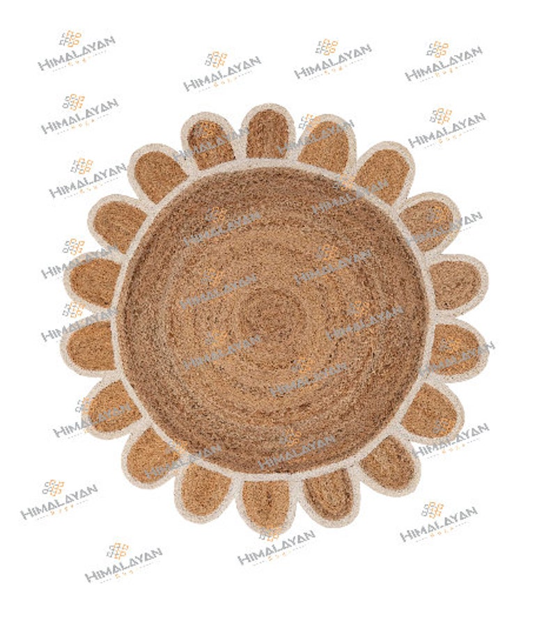 Scallop Round Jute Rug, Bohemian Rug, Natural Eco Friendly Rug Boho ...