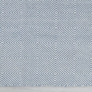 Light Blue Geometric Diamond High Quality Hand Woven Wool Flatweave ...