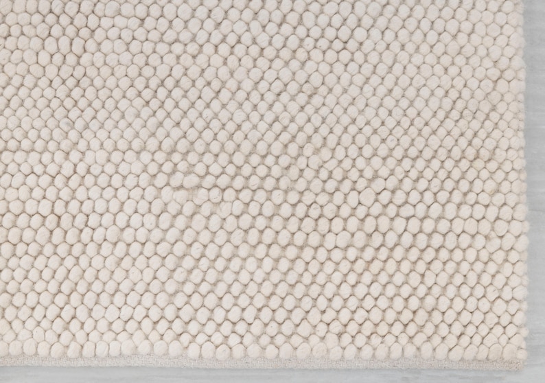 Ivory Chunky Felted Soft Wool Rug Modern Design Hand Woven - Etsy