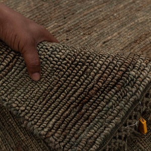 High Quality Hand Knotted Green Jute Loop Pattern Solid Rug,customize ...