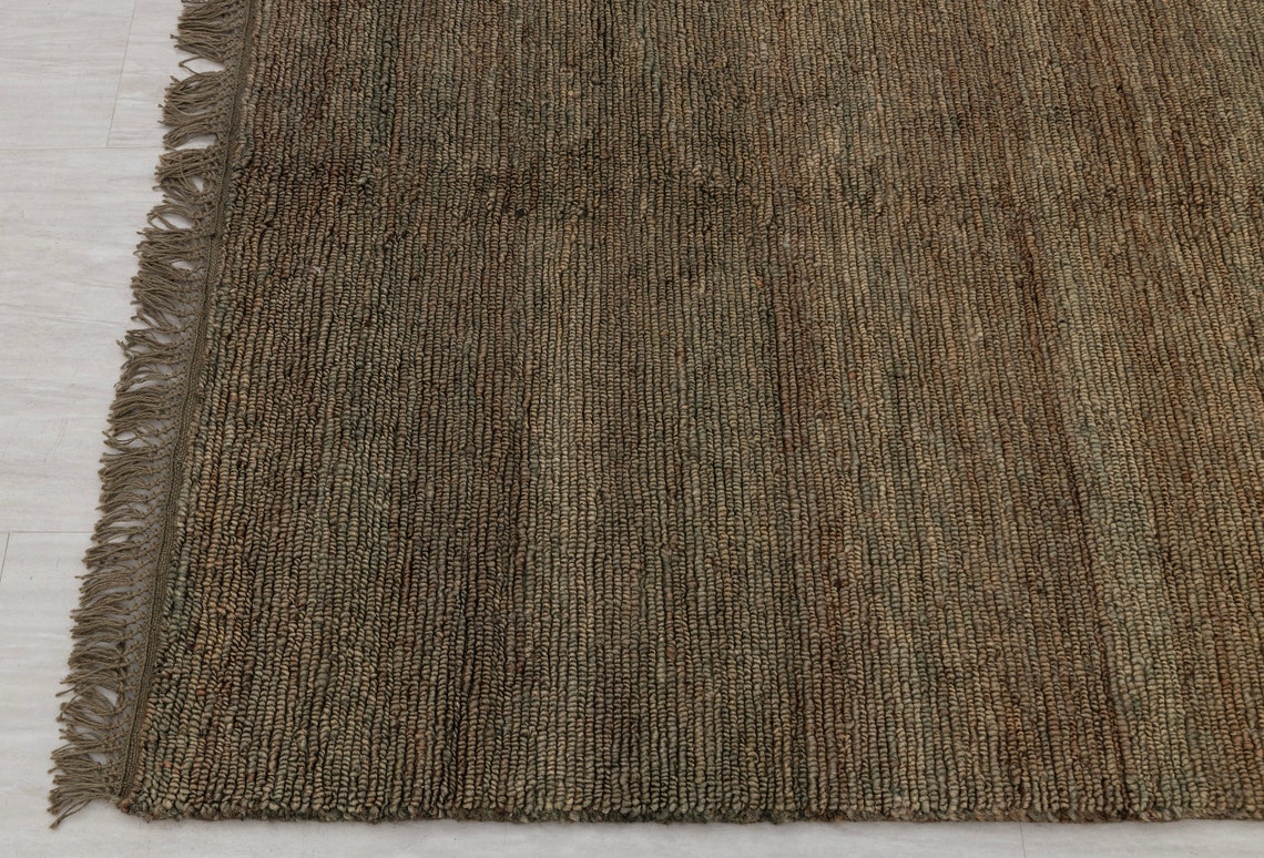 High Quality Hand Knotted Green Jute Loop Pattern Solid Rug,customize ...