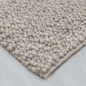 Light Grey Brown Chunky Pebble Natural Non Dyed Wool Handwoven High ...