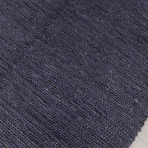 Navy Blue Braided Jute Rug, Hand Woven, Custom Size - Etsy