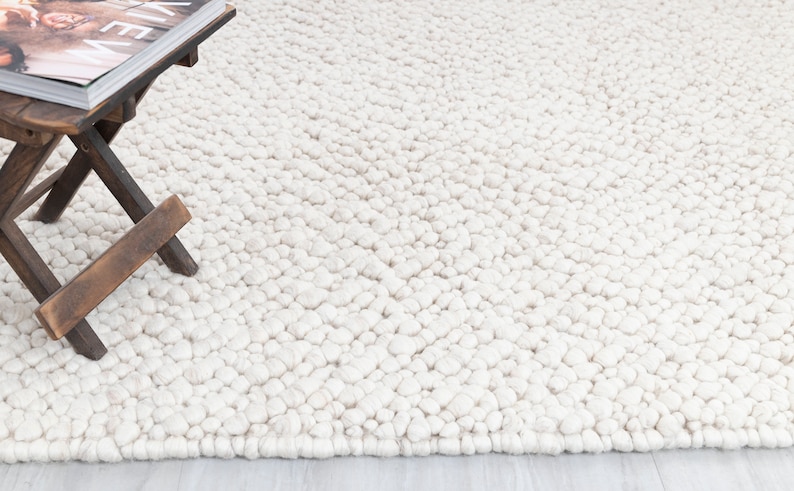 Ivory Cream Chunky Wool Felted High Quality Nordic - Etsy