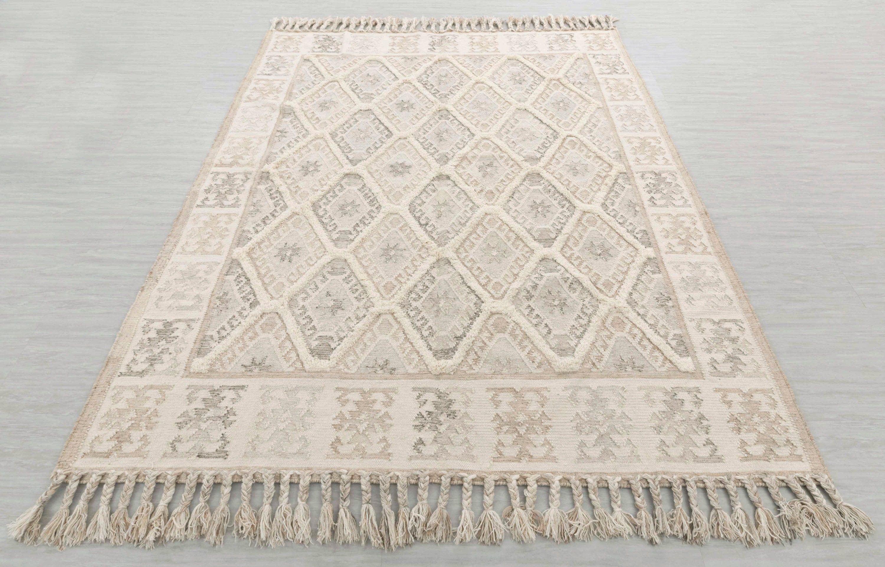 Natural Ivory Wool Moroccan Inspired Rug Hand Woven Bohemian - Etsy