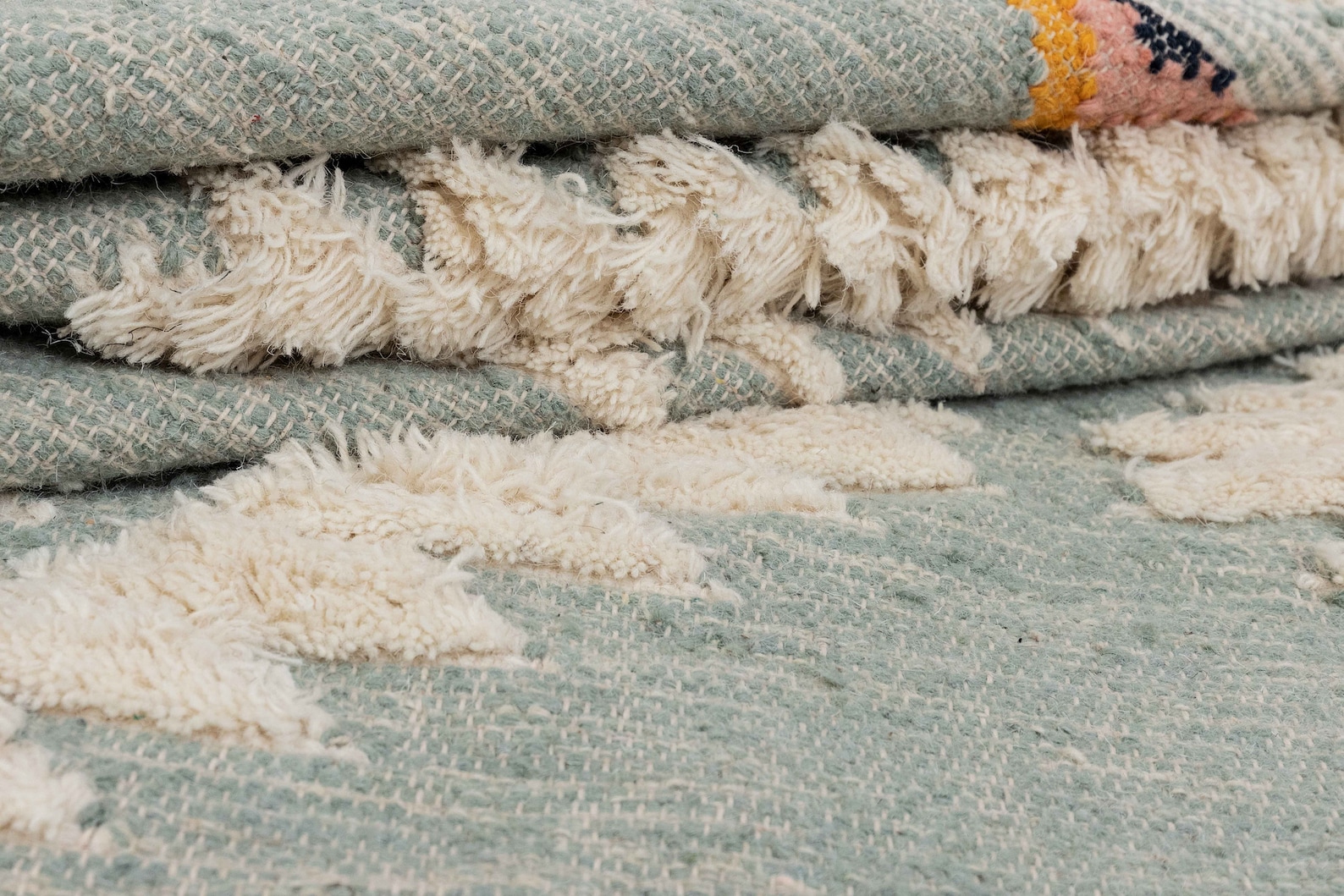 Sea Green Wool Moroccan Rug Hand Woven Bohemian Decor | Etsy Australia