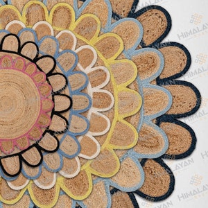 Scallop Round Jute Rug, Bohemian Rug, Natural Eco Friendly Rug Boho ...