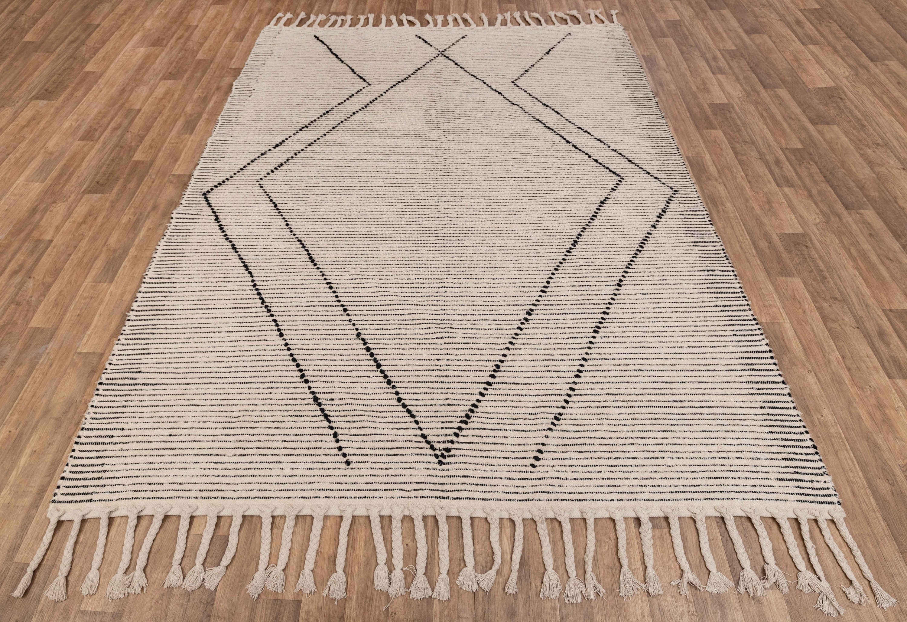 Bohemian Moroccan Decor Inspired Hand Woven Boho Cotton Rug | Etsy