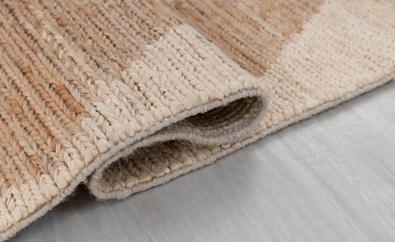 Natural Jute Gold Beige Diamond Design High Quality Hand Woven Boho ...