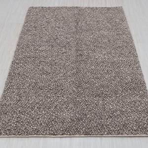 Chocolate Brown Grey Pebble Hand Woven High Quality Chunky Wool Felted ...