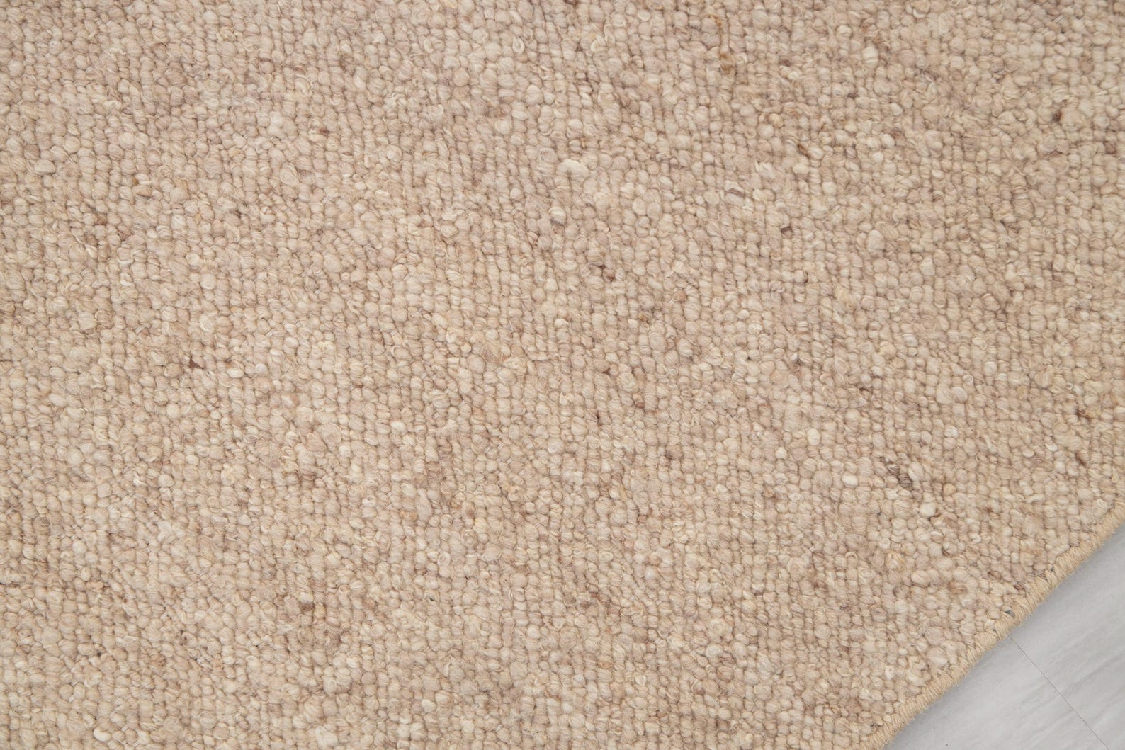 Beige Raw Wool Pebble Look Hand Woven High Quality Bohemian ...