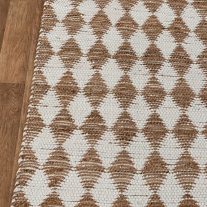 Jute Cotton Rug Hand Woven Diamond Pattern Boho Modern Style. #JR-14(W ...