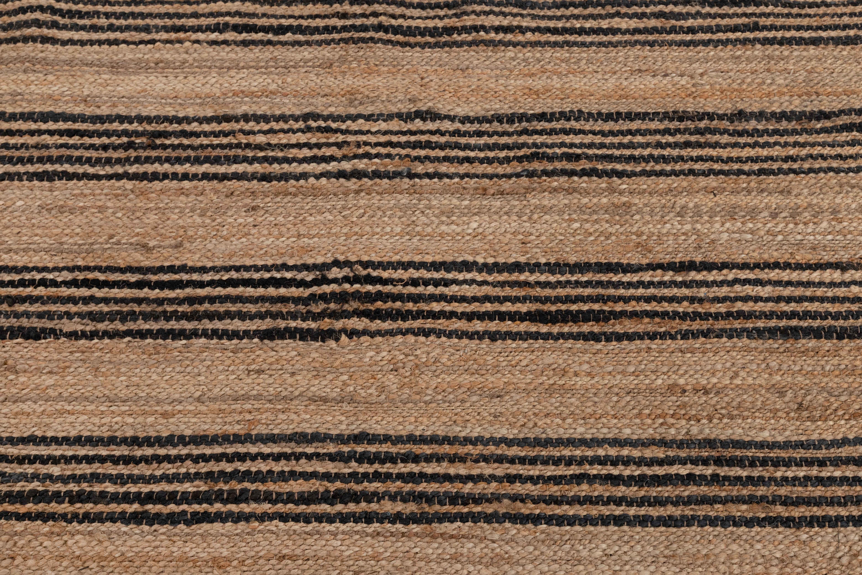 Jute Cotton Rug Hand Woven Black & Natural Jute Boho Modern | Etsy