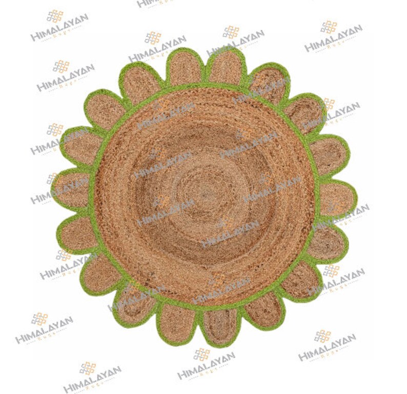 Scallop Round Jute Rug, Bohemian Rug, Natural Eco Friendly Rug Boho ...