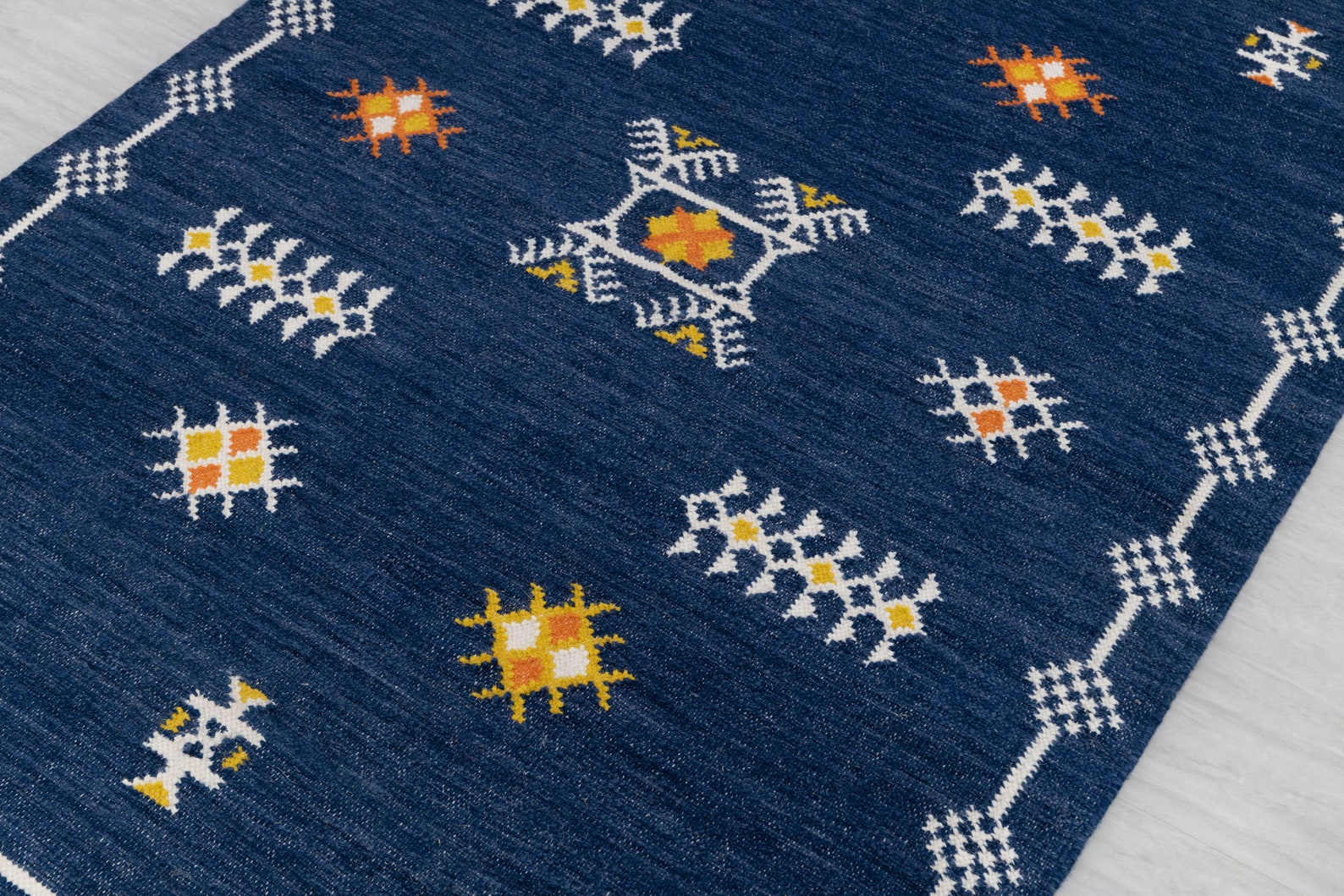 Blue Bohemian Boho Moroccan Rug Hand Woven Bohemian Decor - Etsy