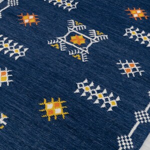 Blue Bohemian Boho Moroccan Rug Hand Woven Bohemian Decor Inspired ...