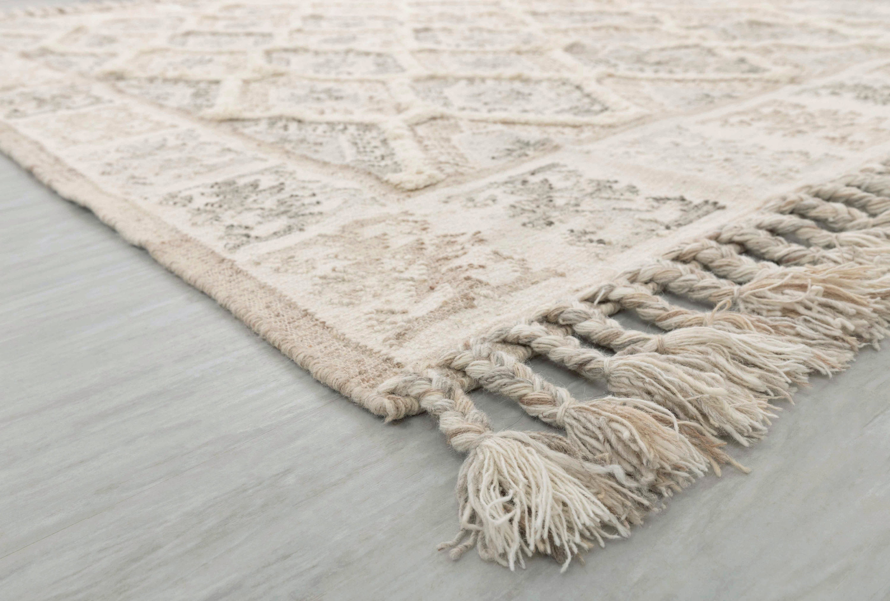 Floor & Rugs Rugs Natural Ivory Wool Moroccan Inspired Rug Hand Woven ...