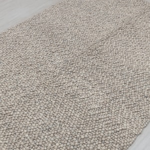 Light Grey Brown Chunky Pebble Natural Non Dyed Wool Handwoven High ...