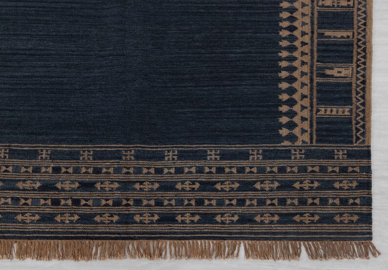 Blue Brown Gold Bohemian Boho Moroccan Rug Hand Woven Bohemian - Etsy