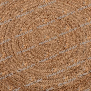 Natural Jute Round Hand Made Braided Style Boho Rug With Frienges ...