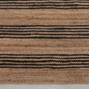 Jute Cotton Rug Hand Woven Black & Natural Jute Boho Modern Style. JR ...
