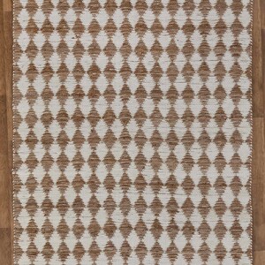 Jute Cotton Rug Hand Woven Diamond Pattern Boho Modern Style. #JR-14(W ...